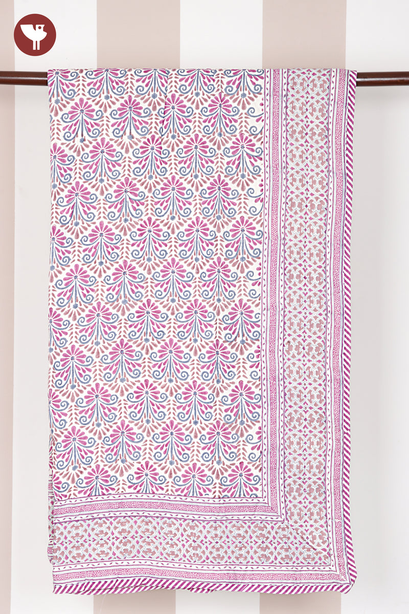 Mul Mul Cotton Quilt in Block Print