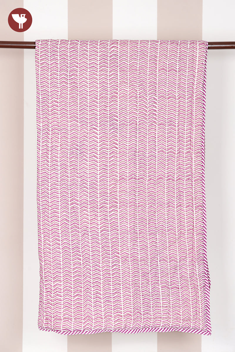 Mul Mul Cotton Quilt in Block Print
